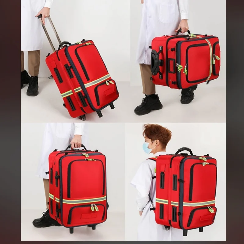 Chinvah Red Rolling Earthquake Hospital Ambulance Trolley