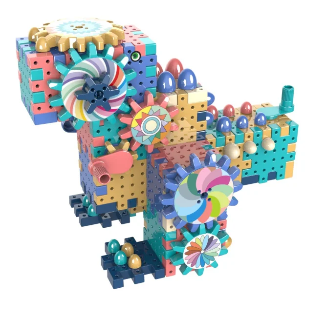 New Creative Stem Toys Educational Colorful Assembled Rotatable Gear ...