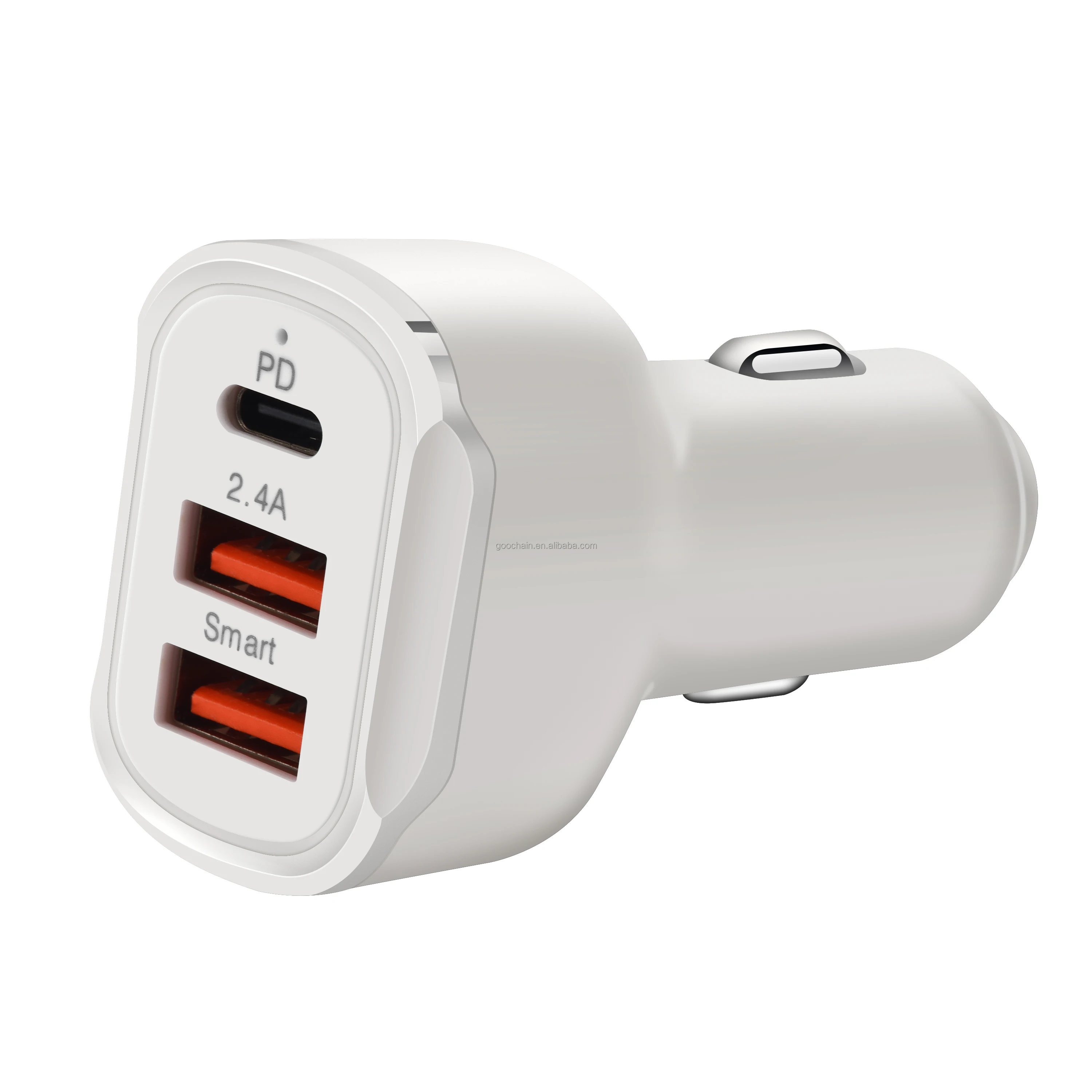 Universal 30w 3 Ports Pd+2.4a Dual Usb Fast Charging Car Charger Usb C ...