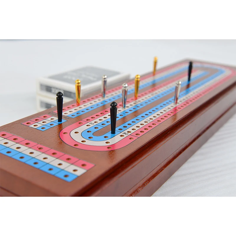 Cribbage Board Game,Classic 3 Track Board With 9 Cribbage Pegs Playing ...