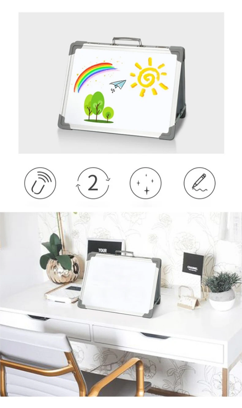 Double Sided Desktop Whiteboard and Mini Foldable Magnetic Whiteboard ...