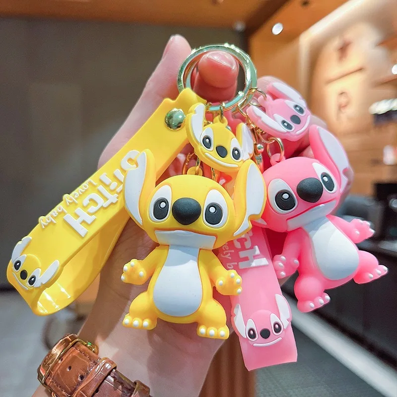 Cartoon Stitch Keychains Doll Key Chains Lovely Car Pendant Cartoon ...