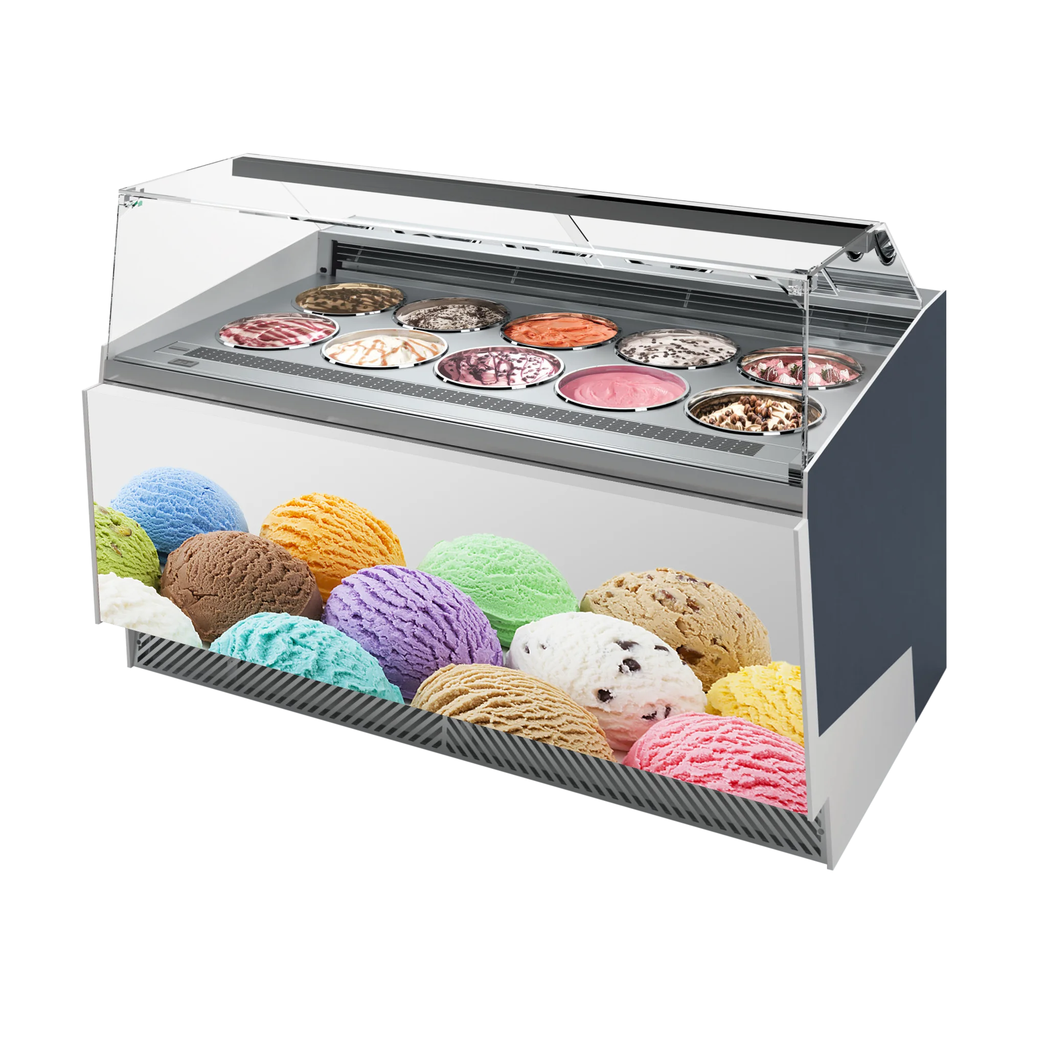 Traditional Italian Style Pozzetti Gelato Ice Cream Display Freezer