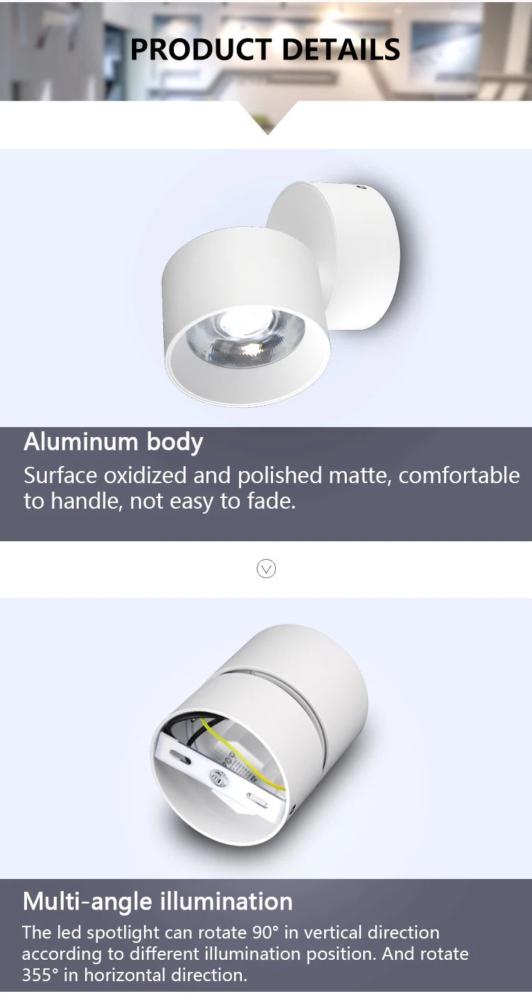 Surface Mounted Spotlight - LED Folding Downlight for Living Room
