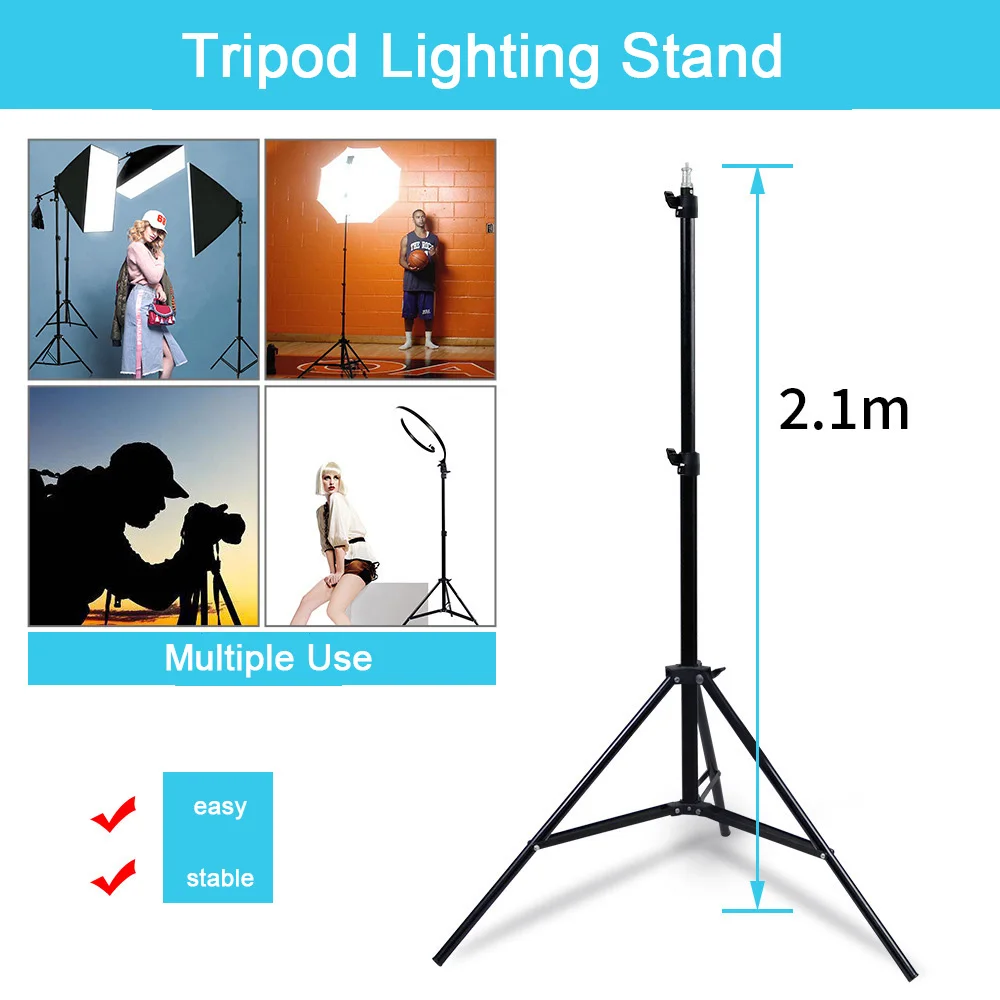Adjustable Aluminum Light Stand For Phone Portable Selfie Live Set Desk ...
