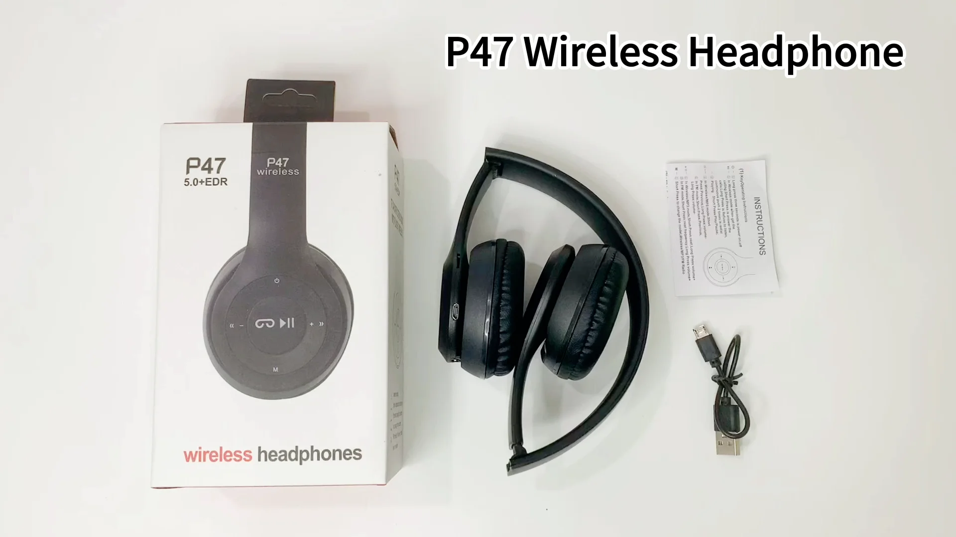 Over Ear P47 High Quality Stereo Wireless Headphone Bluetooth Gaming Headset Earpiece Headband ...