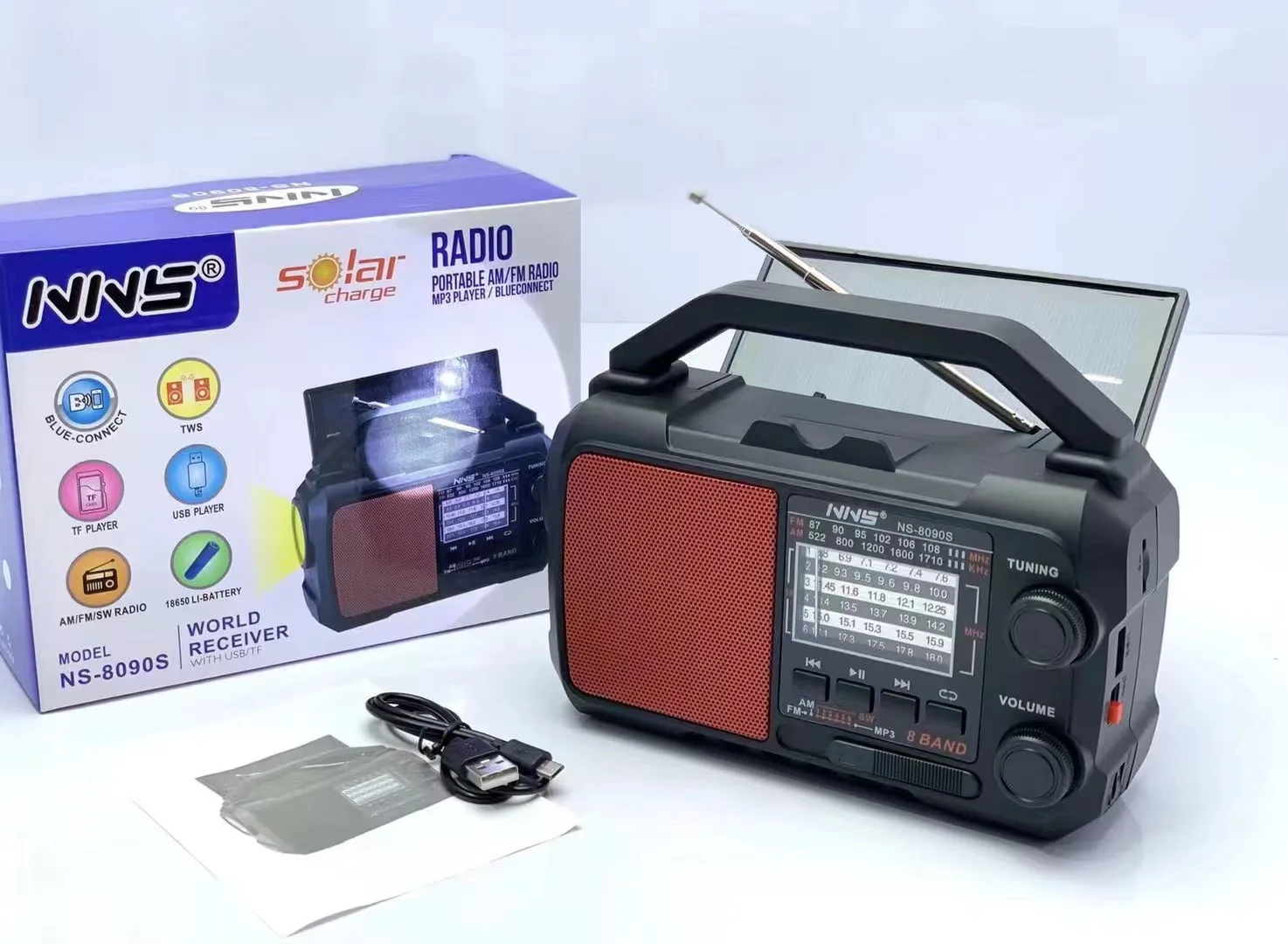 NNS NS-8090S Retro Portable Radio - Smart Speaker Emergency Radio