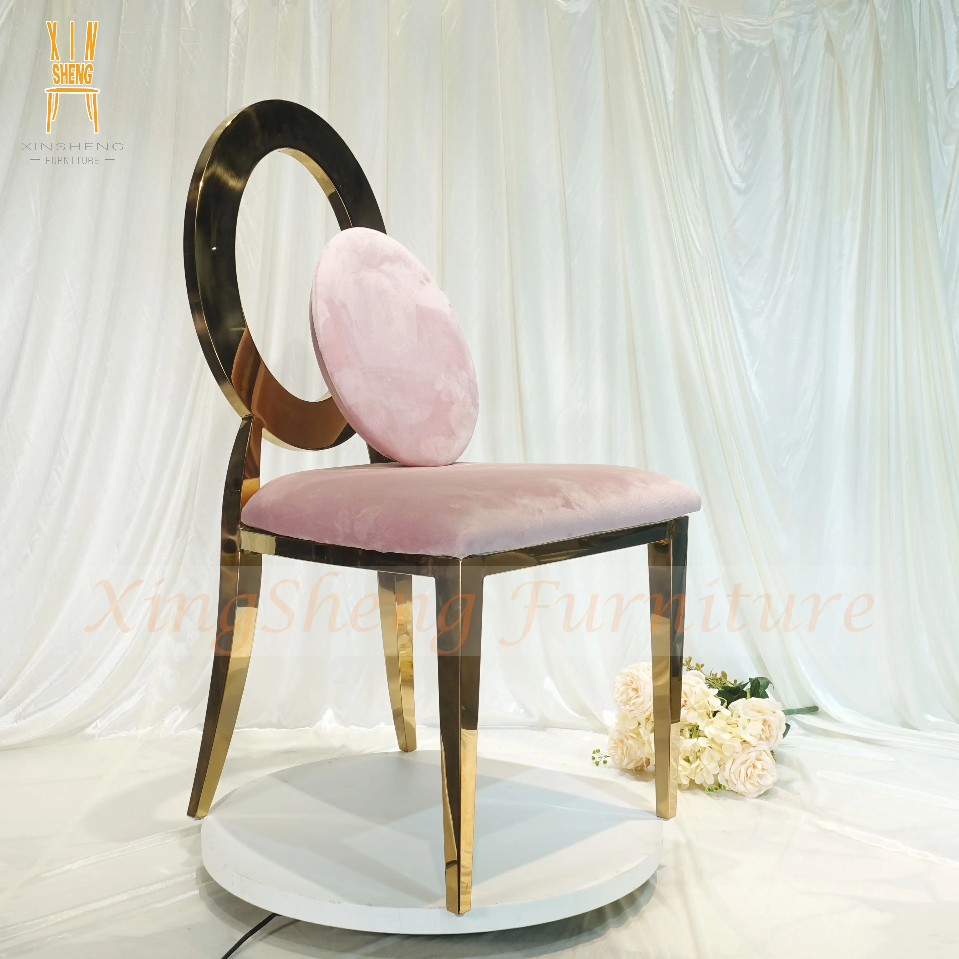 Luxury Event Round Back Design Gold Party Stainless Steel Hotel Wedding ...