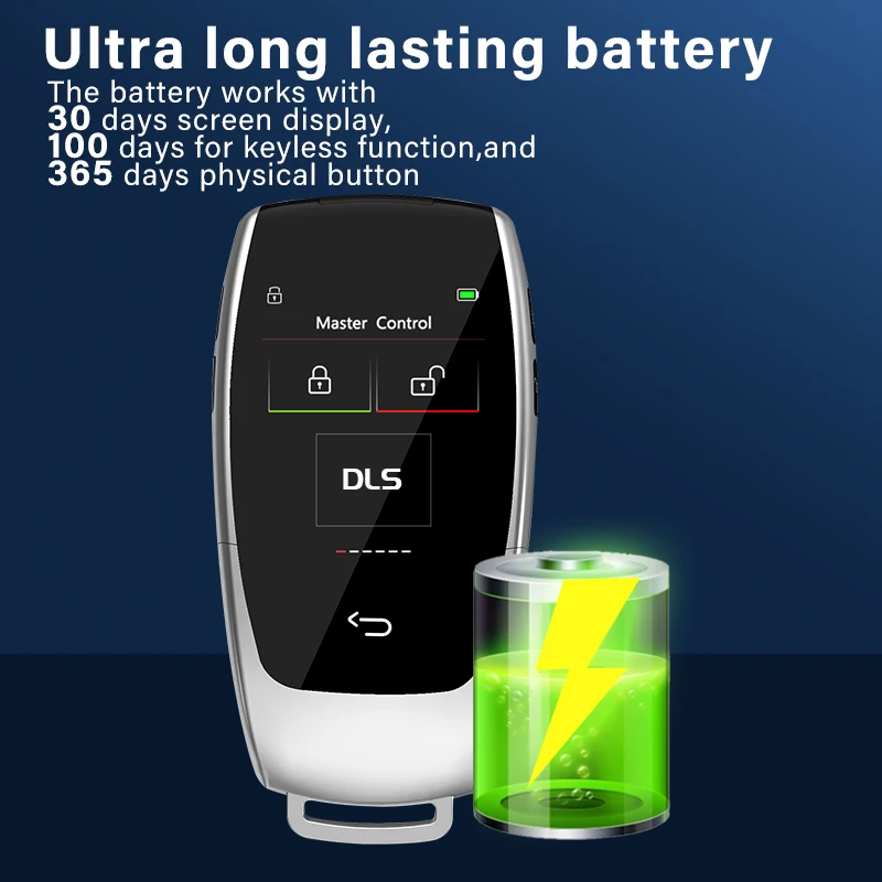 Universal Auto Alarm LCD Wireless Smart Car Key with Touch Screen