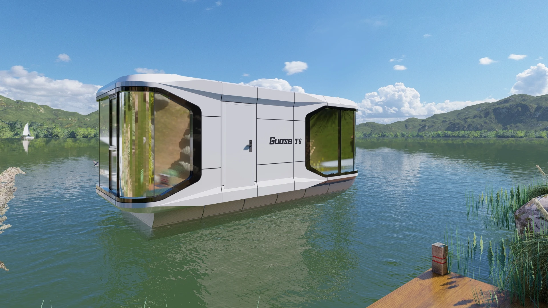 Luxury Mobile Floating Home Prefabricated Boathouse with Bedroom and ...