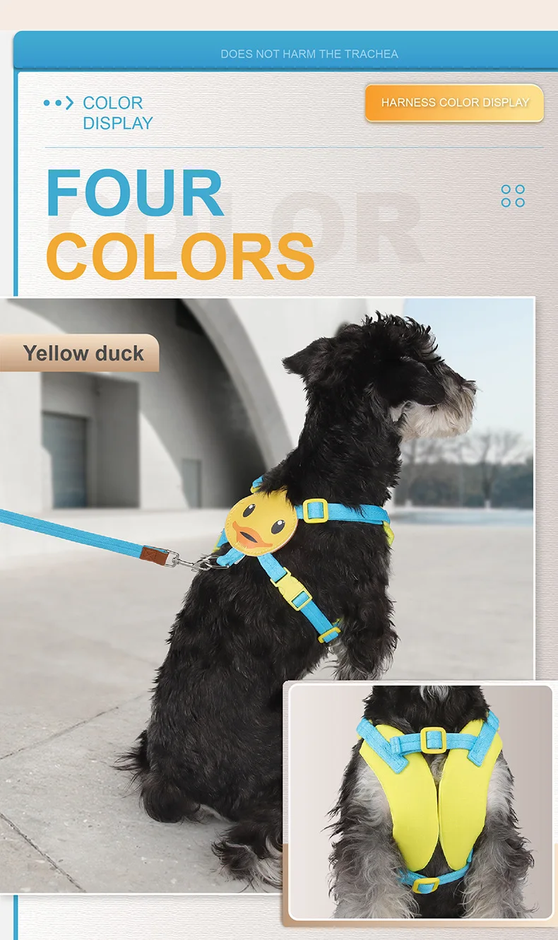 Reflective Cartoon Dog Chest And Back Vest-style Pet Chest Strap Small ...