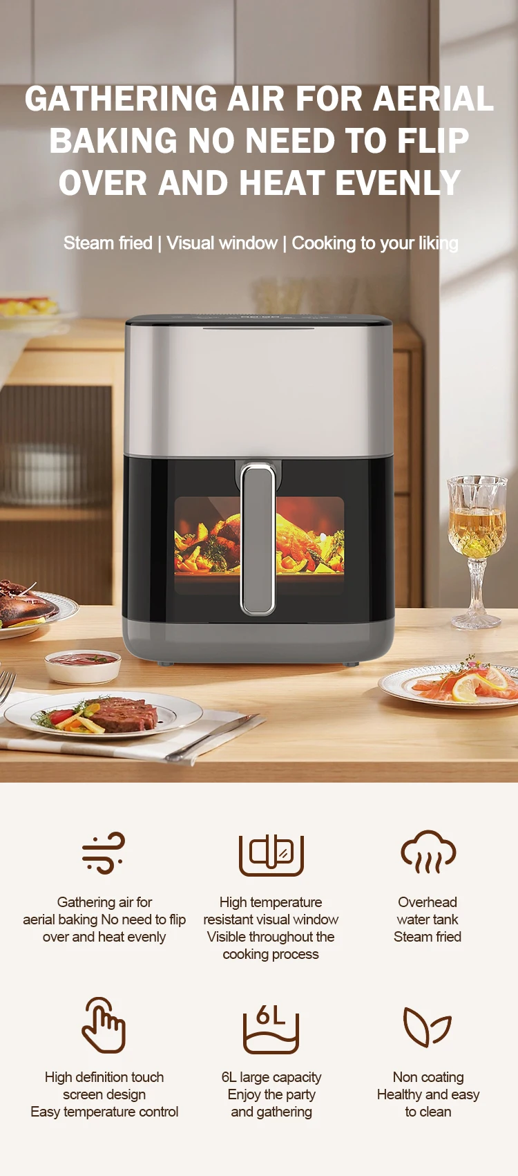 Double Heating 10 Presets Menu Less Fat Wholesale Visual Smart Air ...