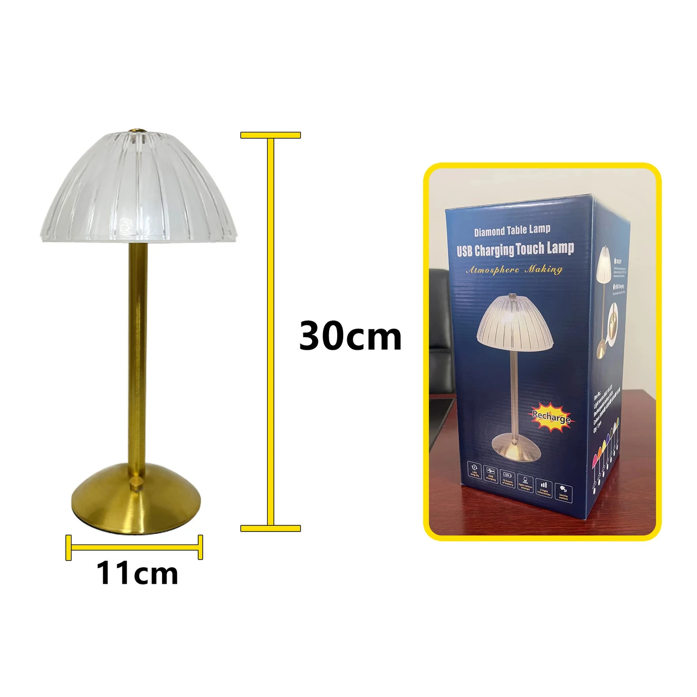 Creative Retro Led Bar Table Lamp Charging Restaurant Outdoor Table ...