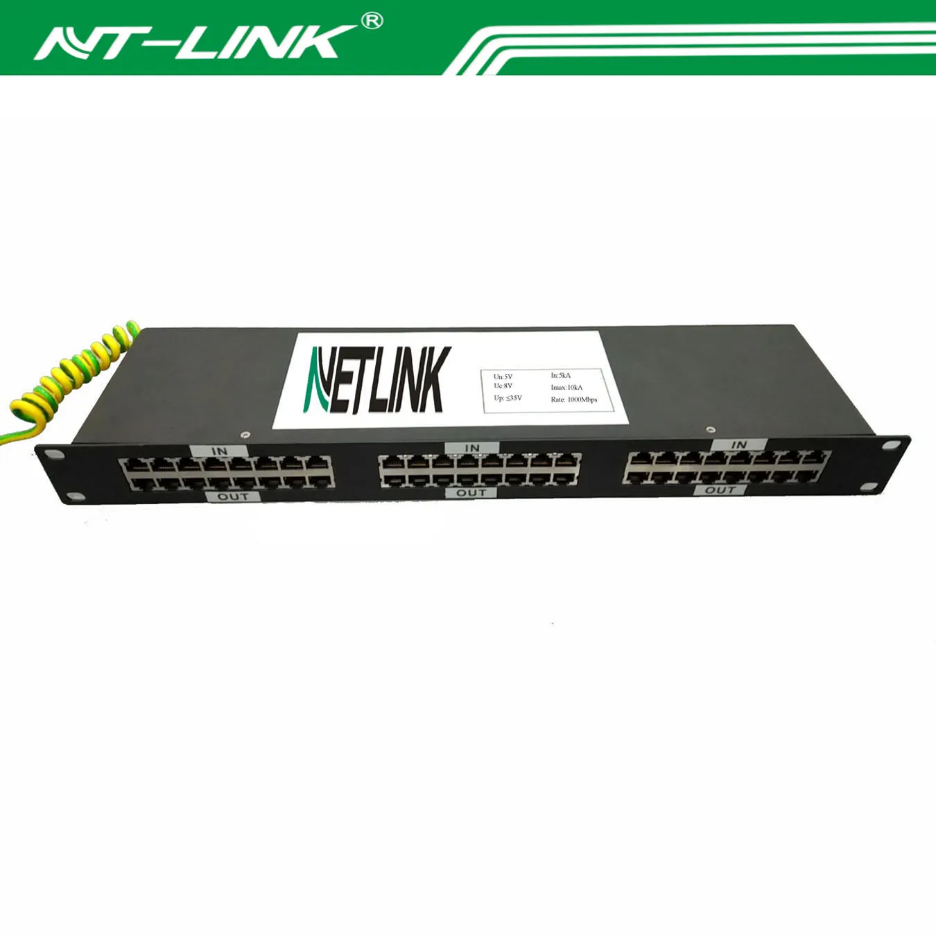 RJ45 Ethernet Cat6 Surge Protector - 24 Port Rack Mounted