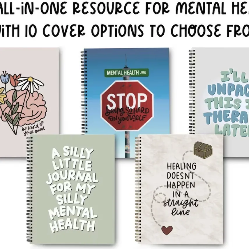 Mental Health Journal Coil Notebook Mental Health Planner Hardback ...
