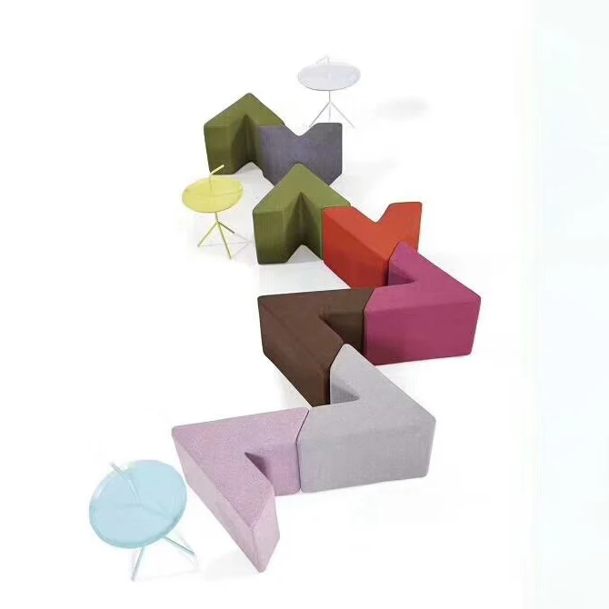 V Shape Free Combination Floor Commercial Furniture Seating Pouf Office ...