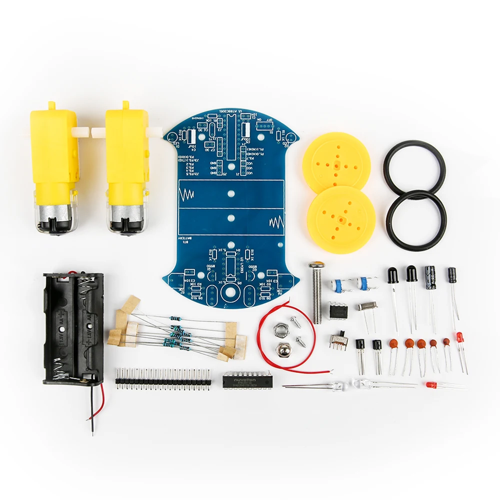 D2-2 Diy Intelligent Tracking Line Smart Car Suite Kit At89c2051 51 Mcu ...
