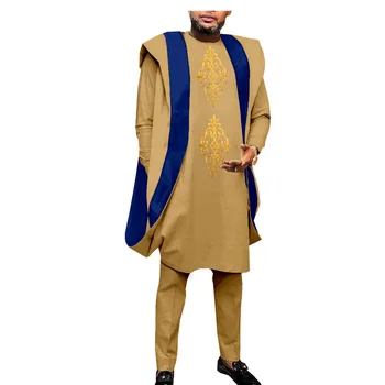 15 Colors 3 Pieces African Styles Cotton Boubou Men Clothing Evening ...