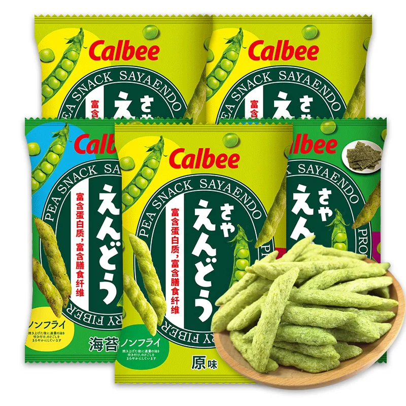 Japanese Calbees Pea Crisps Non-fried Seaweed Flavored Vegetable Sticks ...