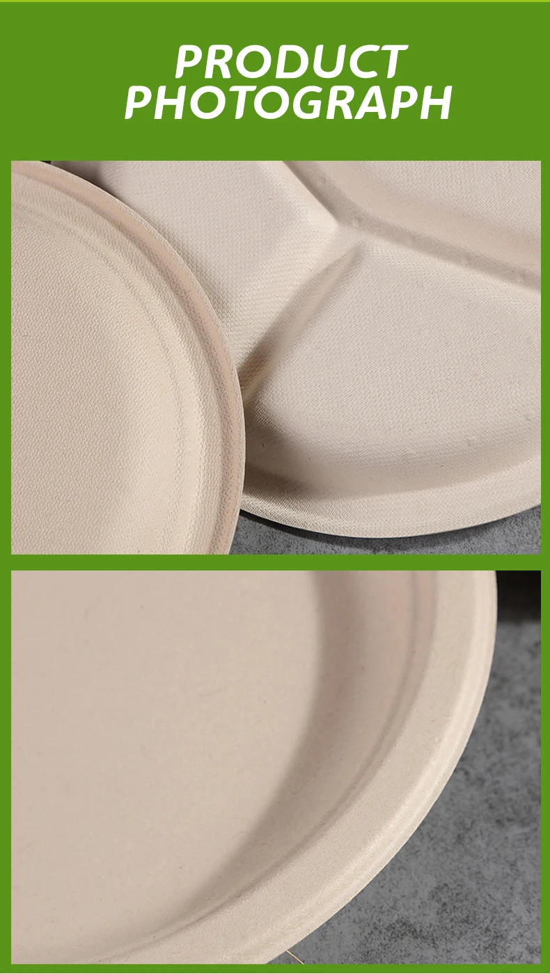 Customized Sugarcane Paper Pulp Bagasse Plates Disposable Dishes Plate ...