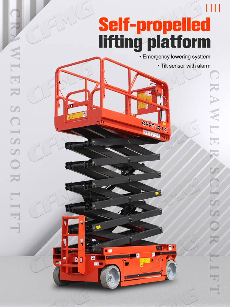 6m Mobile Automatic Lift Electric Man Lift Construction Scissor Lift ...