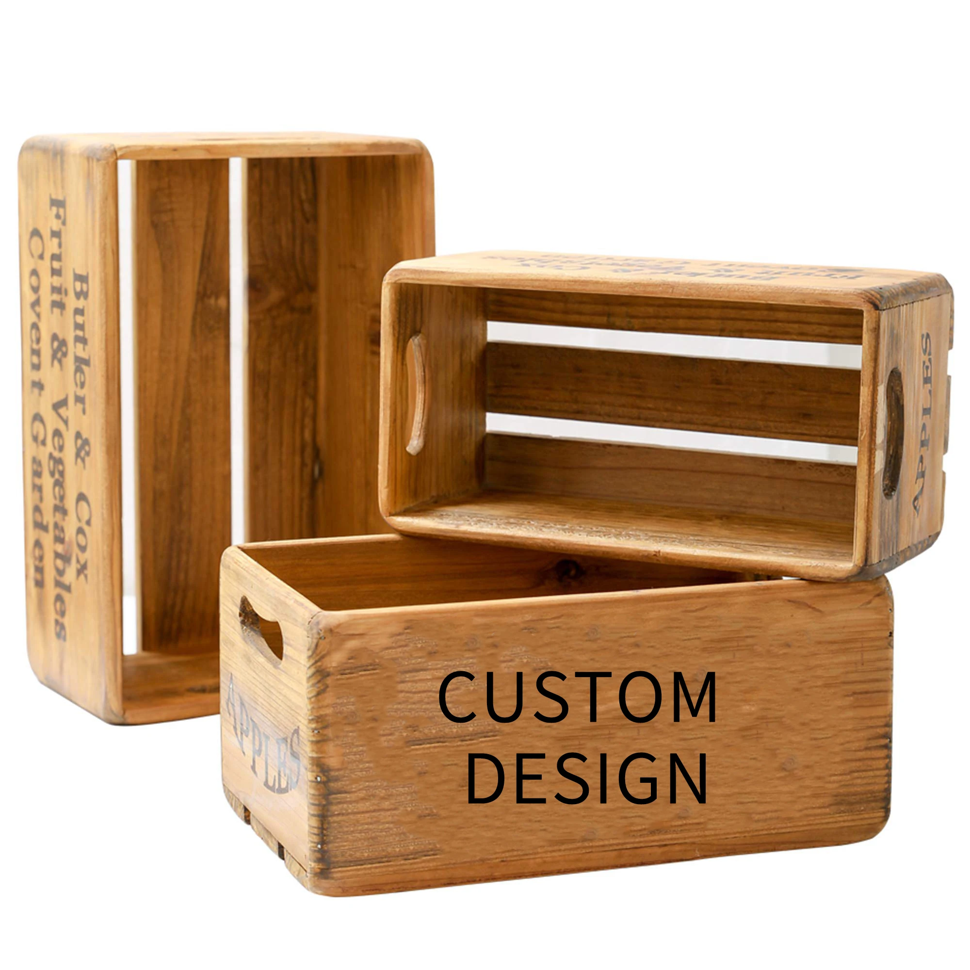 Decorative Farmhouse Wooden Storage Container Boxes Rustic Wood Nesting ...