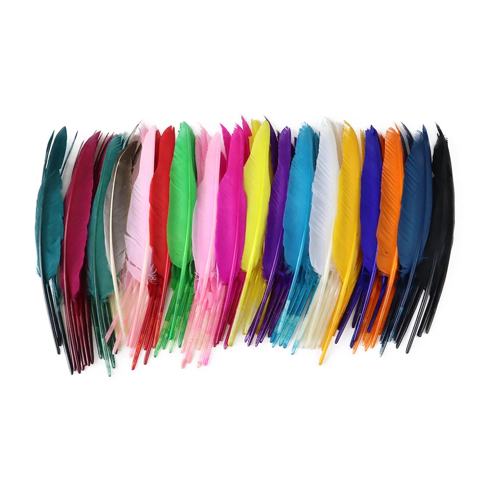 Popular DIY Colorful Goose Quill Pen Feather Ballpoint Calligraphy Pens ...