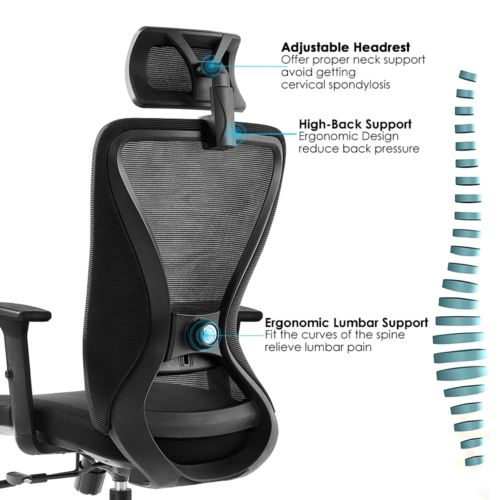 Lift Office Chair Ergonomic High Back Chair Ergonomic Chair Office Mesh ...