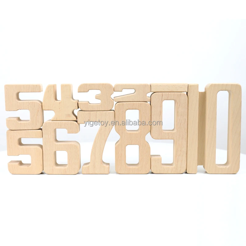 Wooden Montessori Math Building Blocks 1-10 Number Block Educational ...