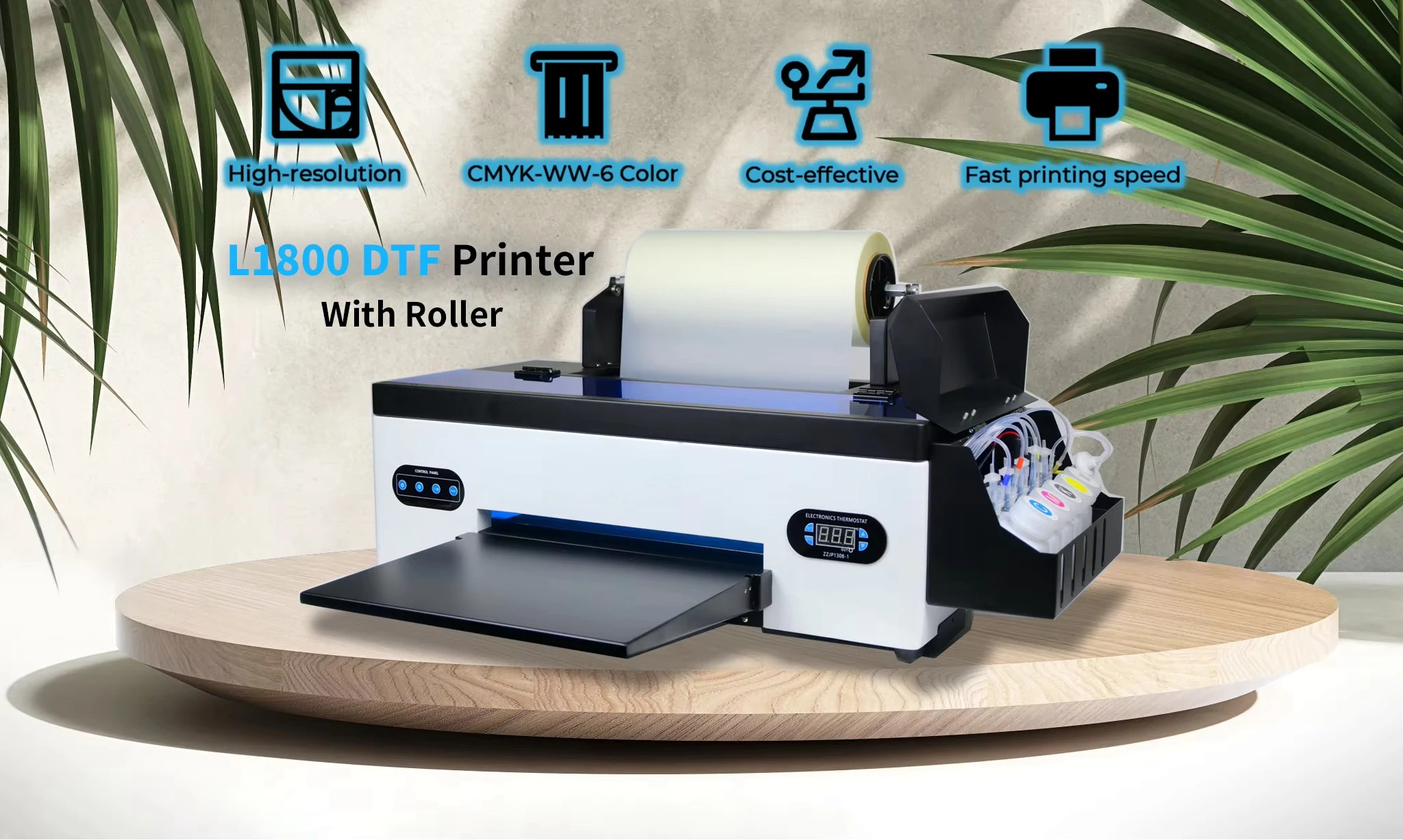 QC Small Digital A3 A4 L1800 White Toner Roll Transfer Film Cloth Fabric DTF Printer T-Shirts ...