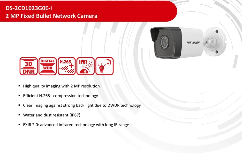 Hik 2mp Original Genuine Network Ip Camera Ds-2cd1023g0e-i Poe With 30m ...