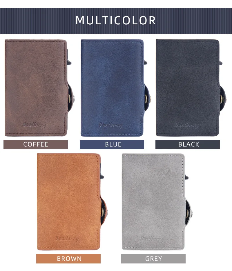 Baellerry Rfid Wallet Auto Pop Up Men's Aluminium Card Holder Wallet ...