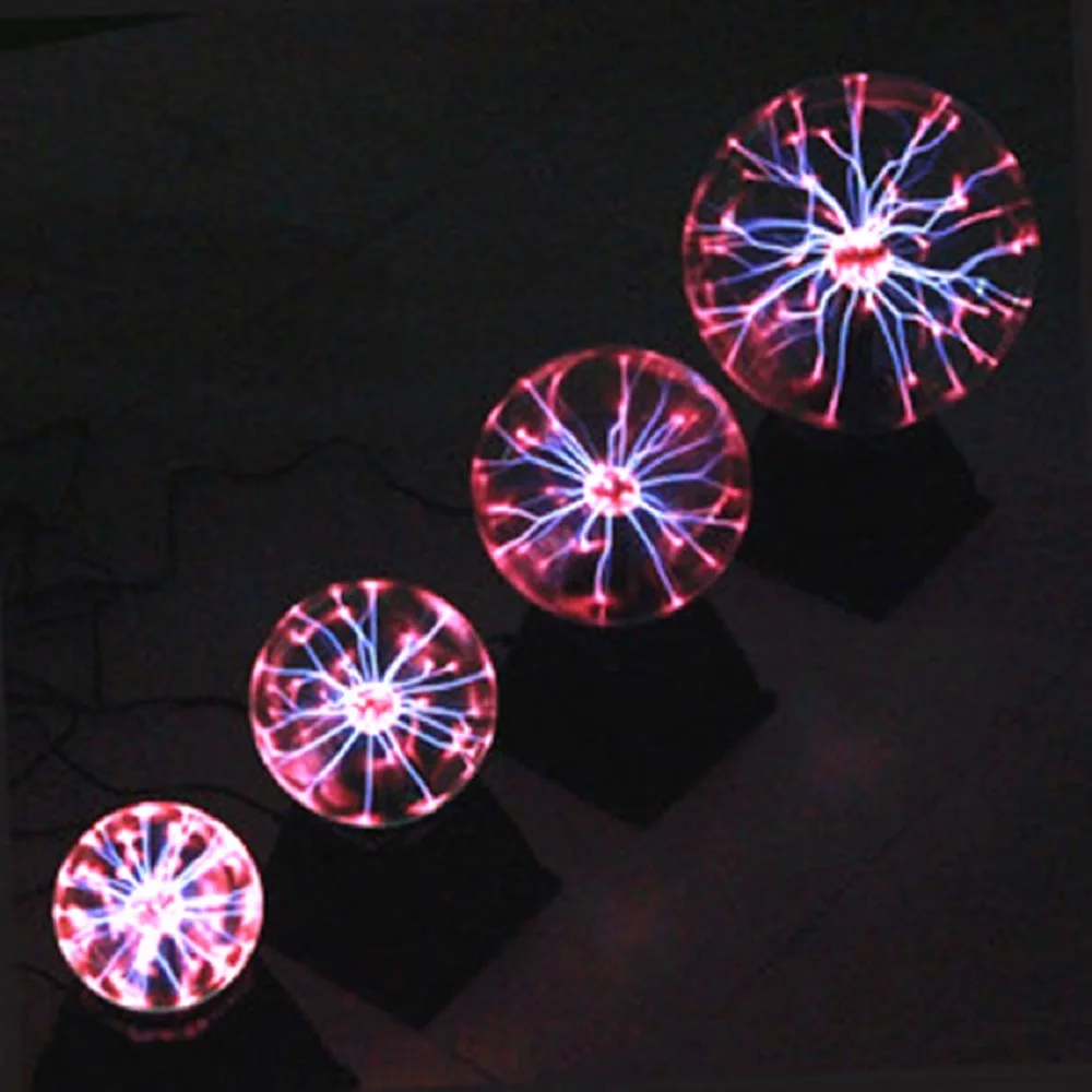 Touch Sensitive 8inch Red Plasma Ball Lamp For Gifts