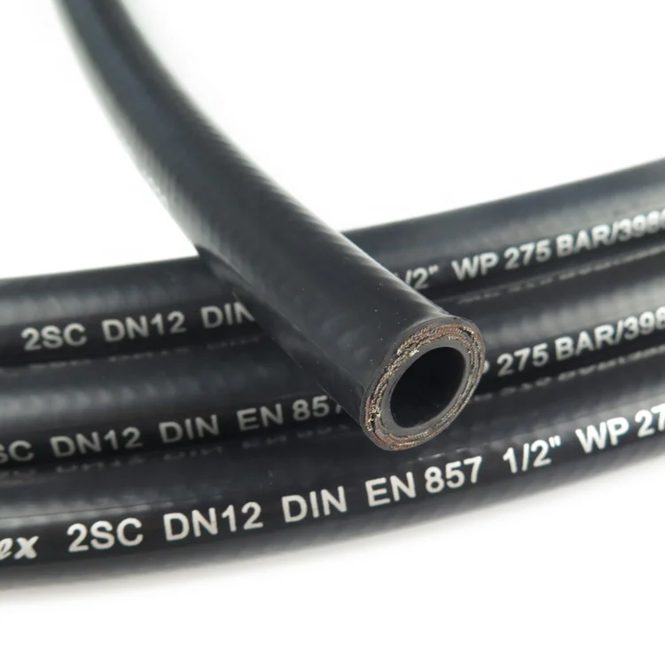 China DIN EN857 2SC Compact One Wire Braided Hydraulic Hose