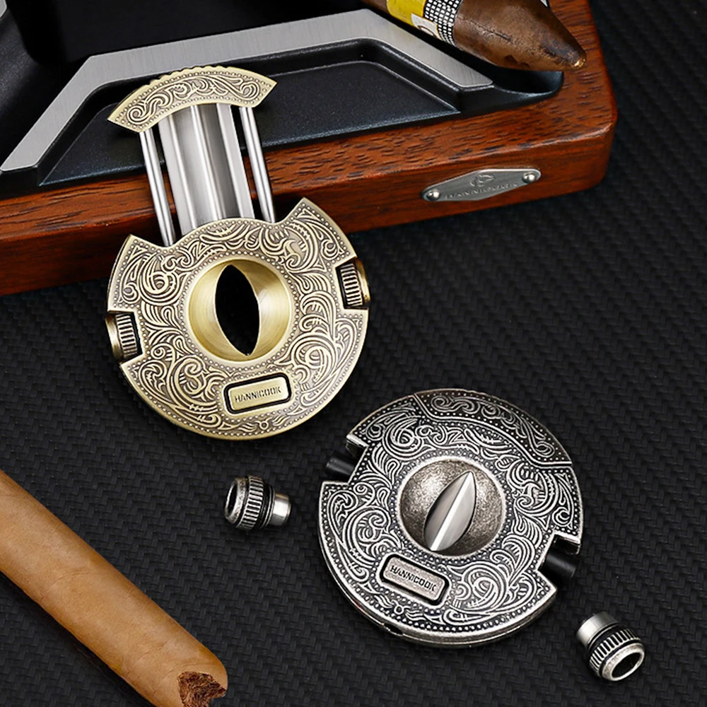 Wholesale Custom Engraved Retro Style Metal Round Cigar Cutter Knifes ...