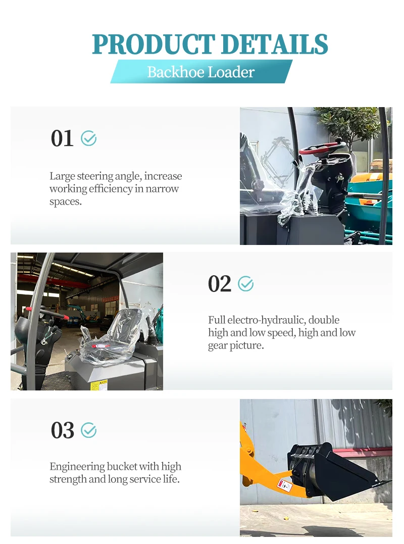 Small Mini TLB Backhoe Loader Tractor with Front End Loader and Backhoe