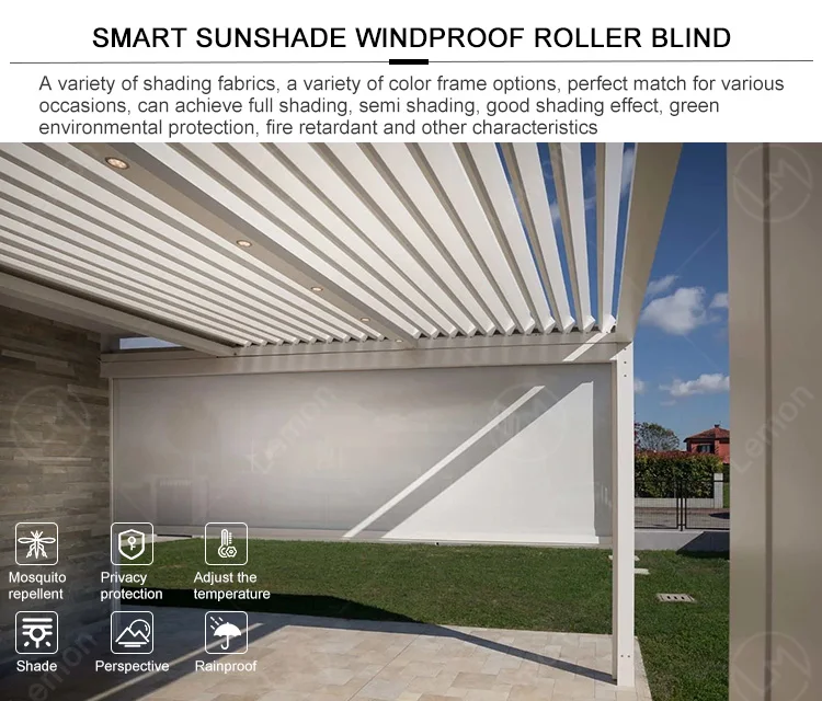 Lemon Pergola - Durable Aluminium Motorized Shutter Canopy