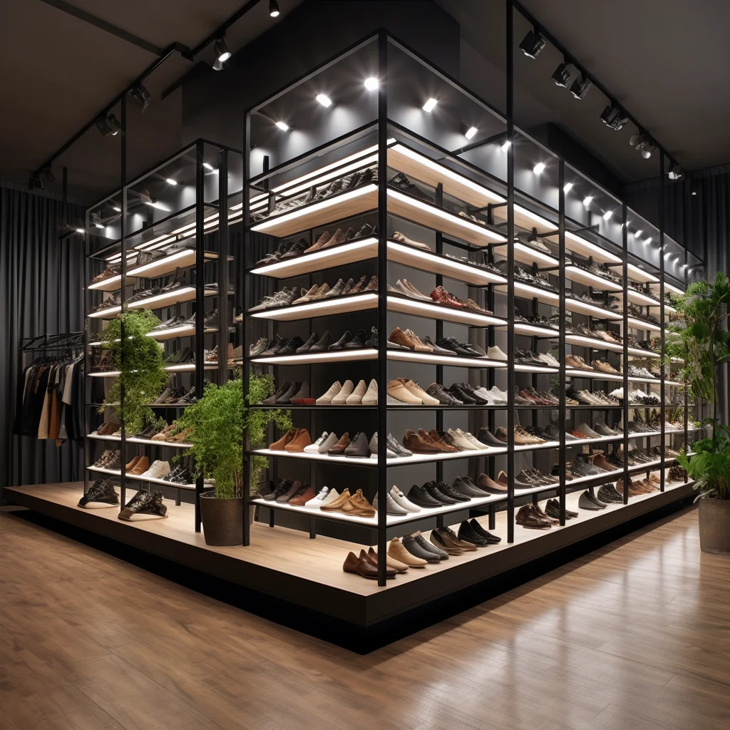 Custom Logo Black Led Shoes Rack Cabinet Convertible Shoe Display Racks ...