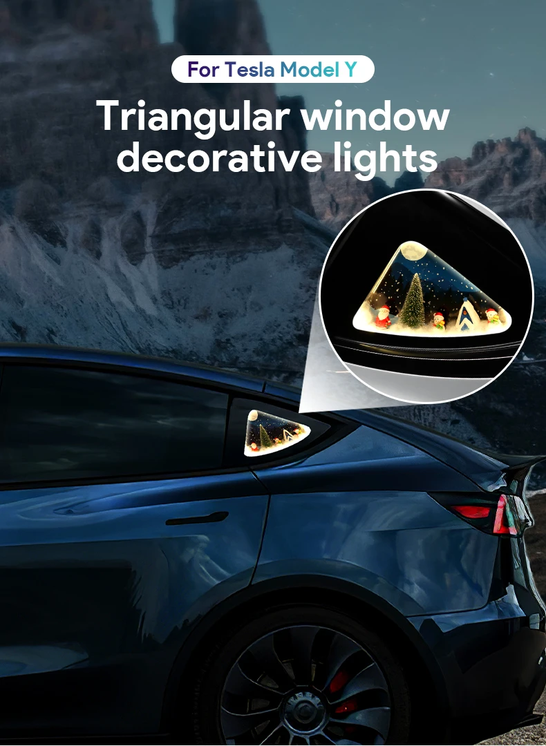 For Tesla Model Y 2020-2024 LED Rear Back Quarter Window Light Rocket ...