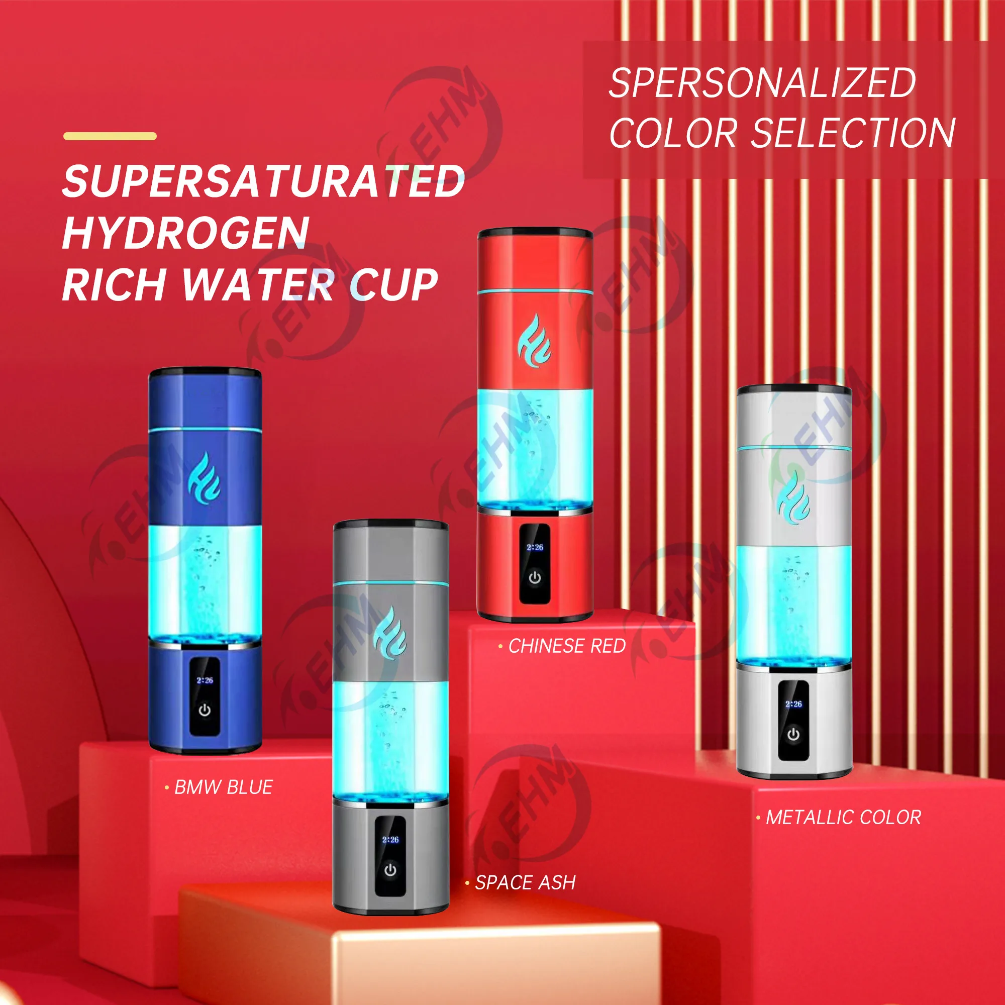 210ml 5000ppb+ Pure H2 Hydrogen Rich Water Bottle Electrolysis Hydrogen ...