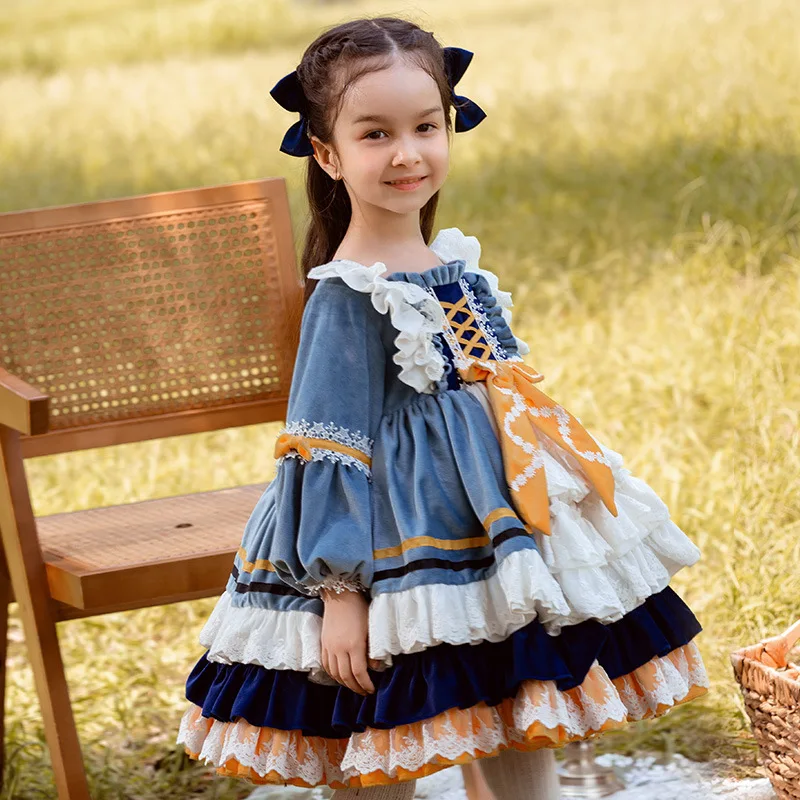 Baby Girl Lolita Princess Dress Long Sleeves Sweet Girl Chiffon Fancy ...