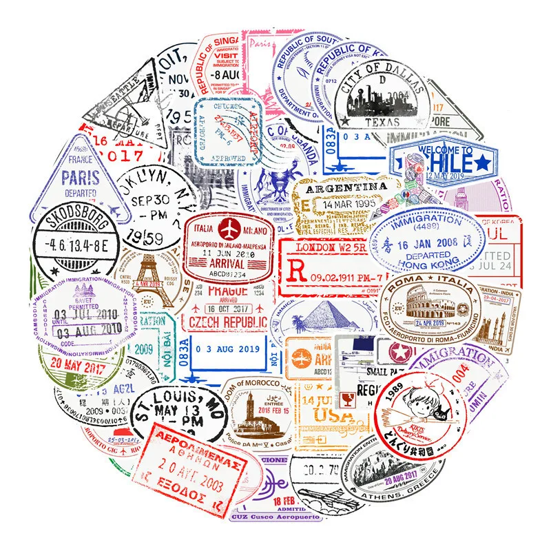 50pcs Transparent Clear Vintage Postmark Stamp Graffiti Stickers For ...