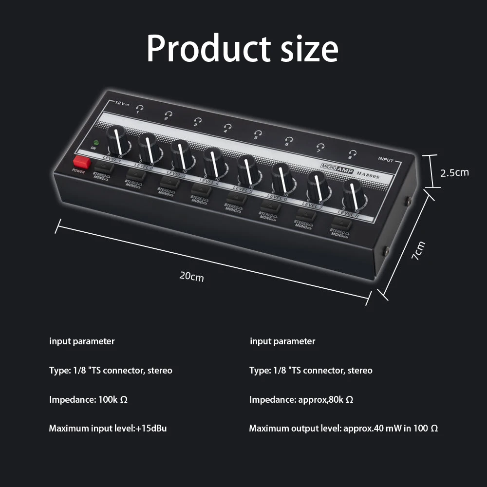 8 Channel Headphone Amplifier - Economic Version