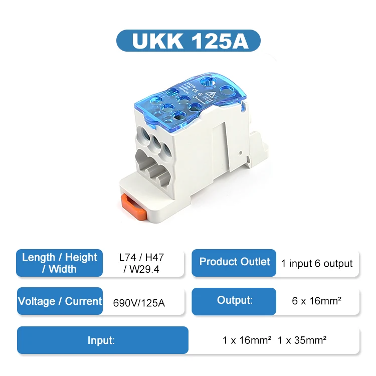UKK 80A Electrical Wire Connectors - Reliable Power Distribution