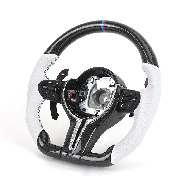 Custom Sport Volant Lenkrad White Perforated Leather Carbon Steering ...