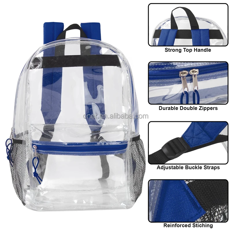 Customizable Pvc Clear Backpack School Bags Stadium Approved Bagpack ...