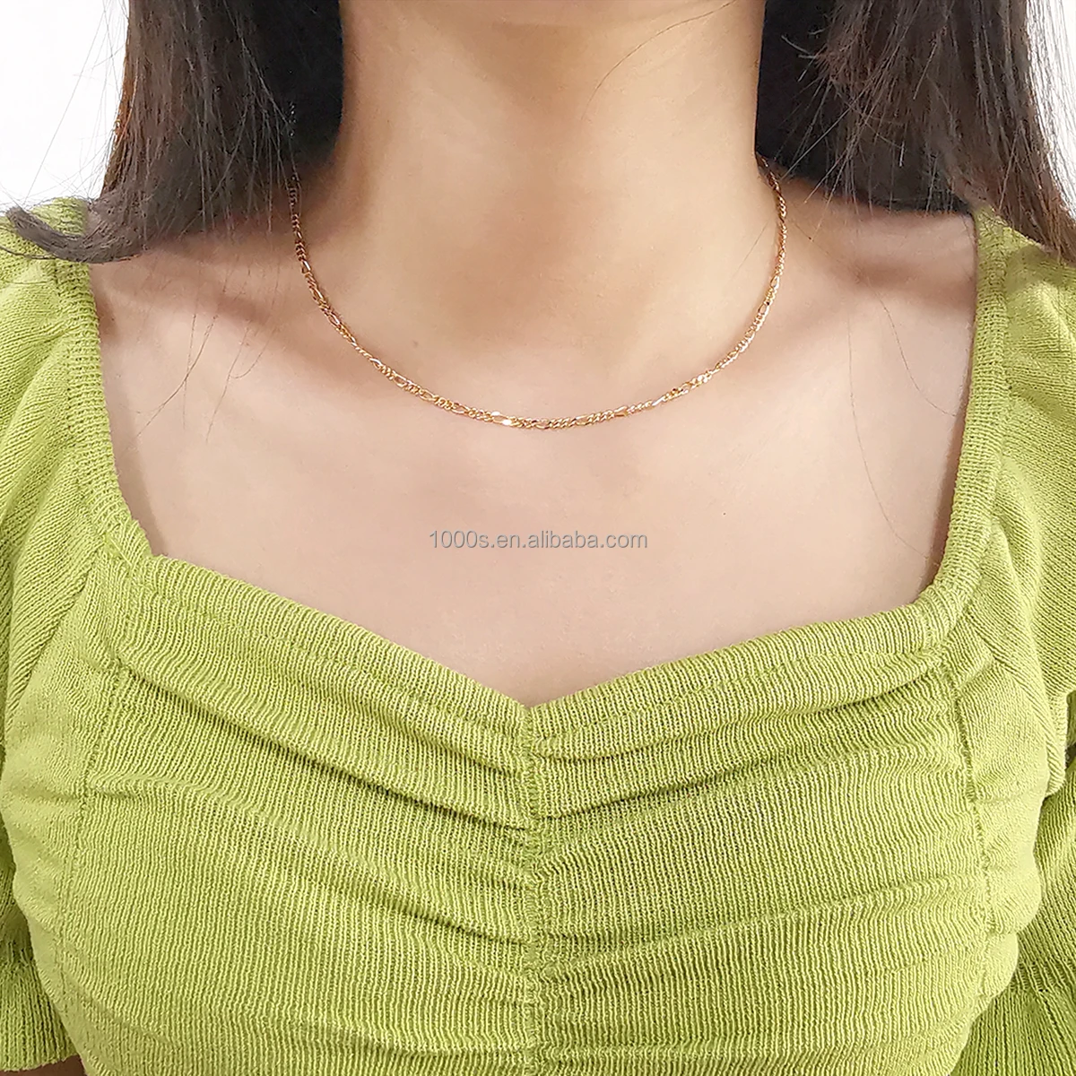 Shop Our 18K Gold Figaro Chain Necklace - Real Solid Gold