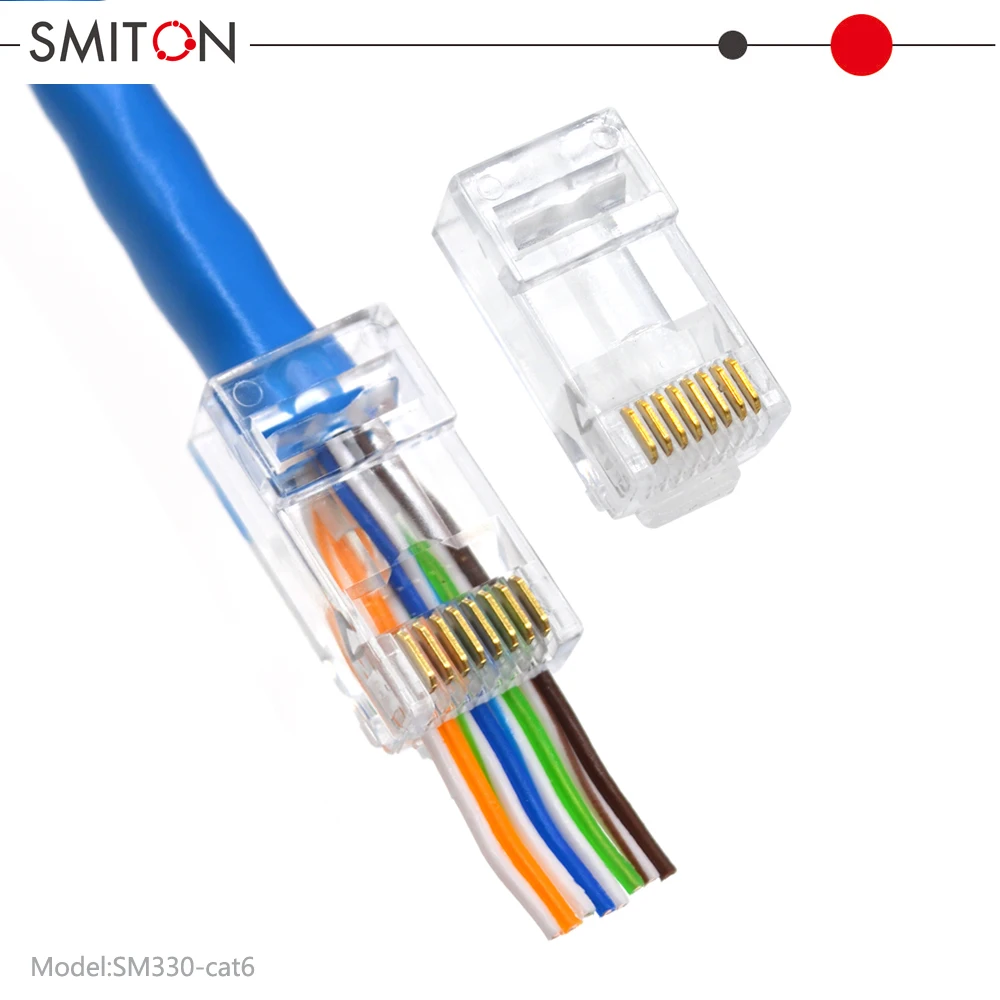Pass through RJ45 Connector CAT6 - Efficient Network Solutions