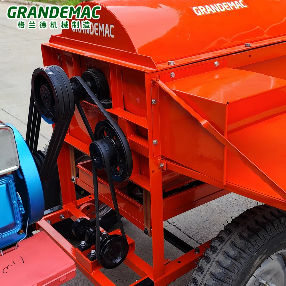 Small Threshing Machine With Tyres For Threshing Rice And Wheat - Buy ...