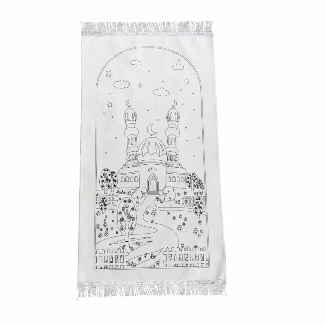 Islamic Turkish Church Prayer Mat Drawing Kids Sejadah Carpet Portable ...
